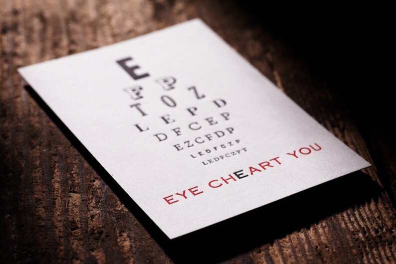 Letterpress Eye Chart You Card | Etsy