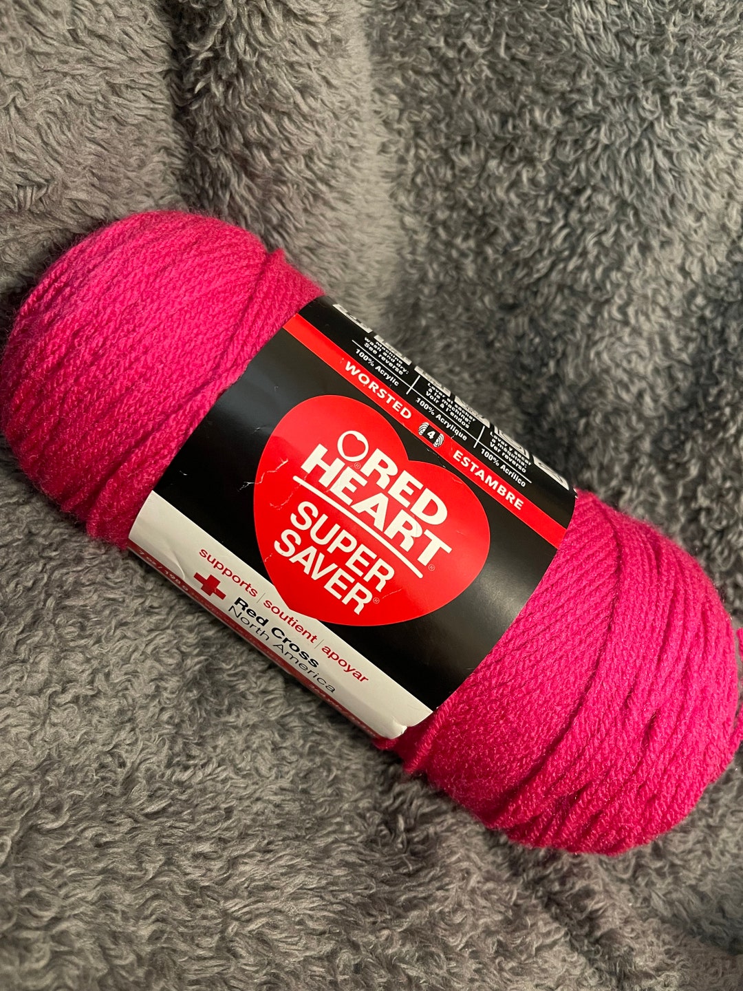 Yarn Red Heart Super Saver Color Shocking Pink 364 Yrds Ready to Ship ...