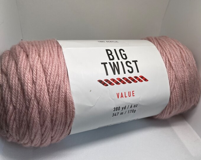 Big Twist Value Yarn Premium Acrylic Yarn in Color Light Rose 4 Medium ...