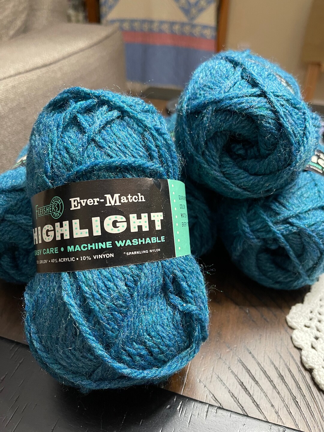 5 Pack Fleishers Ever Match Highlight Yarn - Grilon/acrylic/vinyon. Non ...
