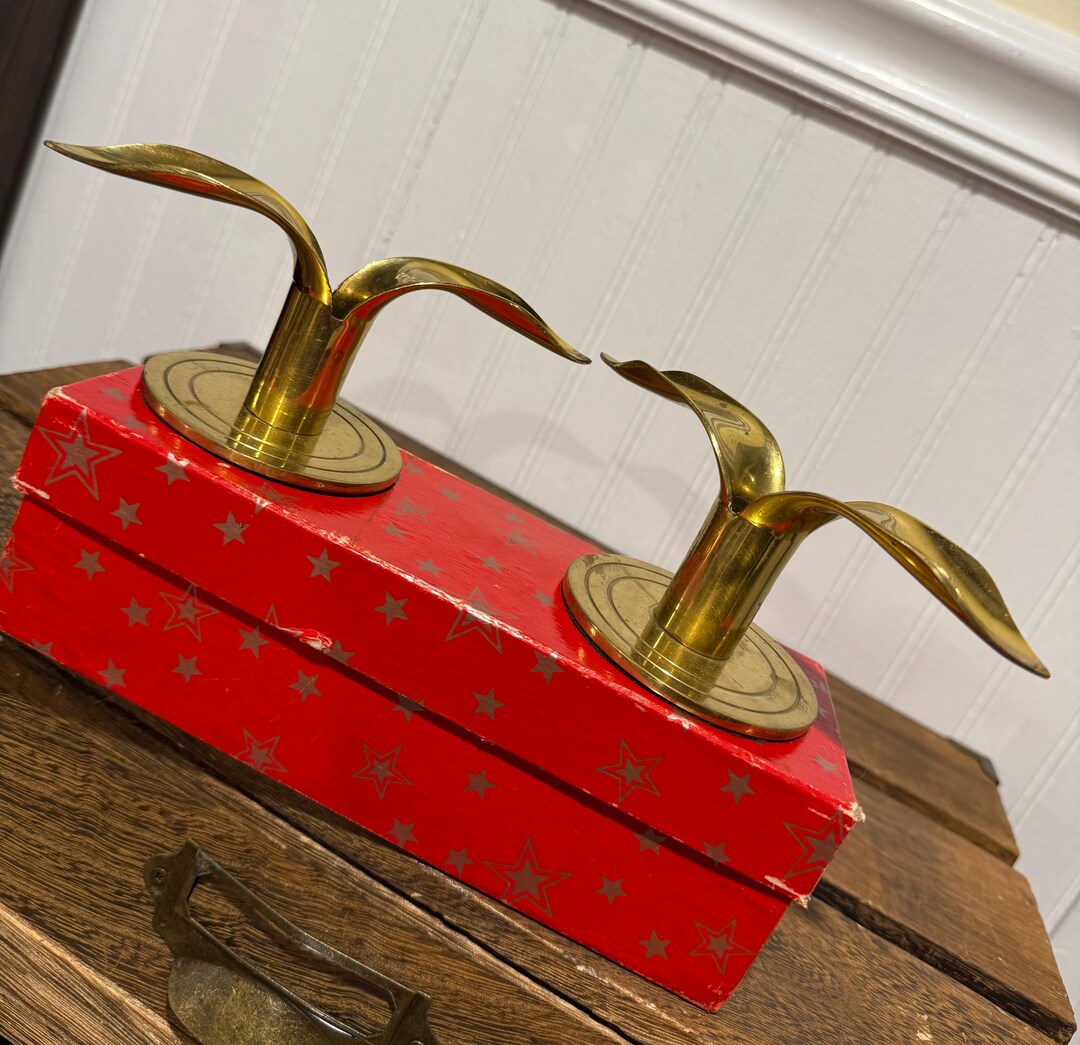 Pair of Vintage Brass "liljan" (lily) Candlesticks - Etsy