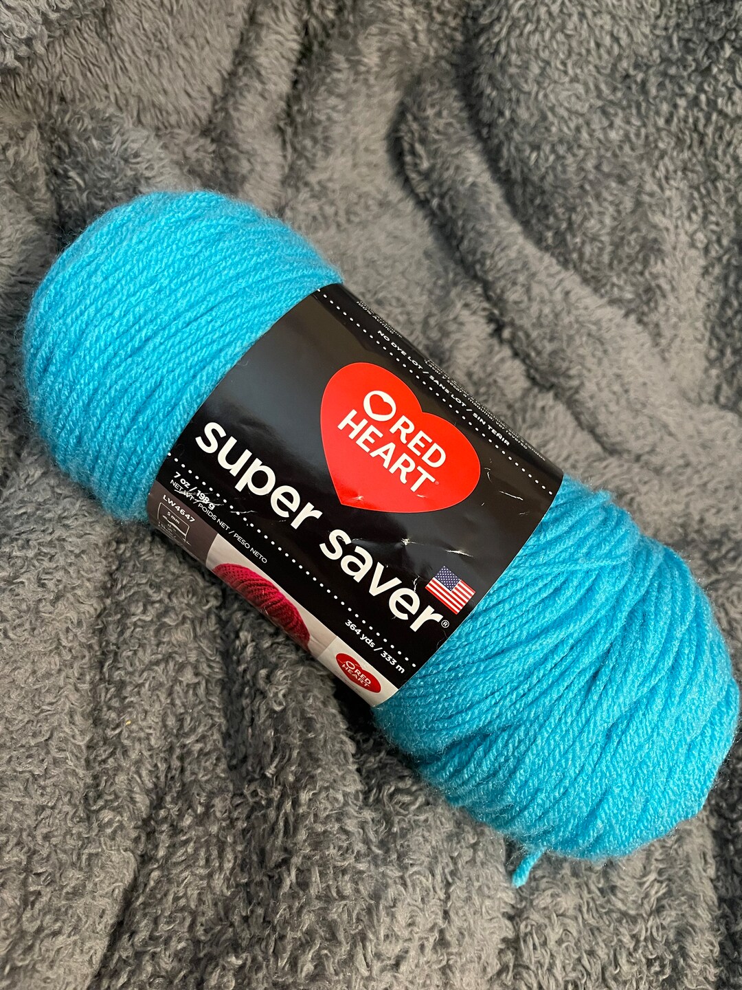 Yarn- Red Heart Super Saver- Color Turqua- 364 Yrds- Ready to Ship- Non ...