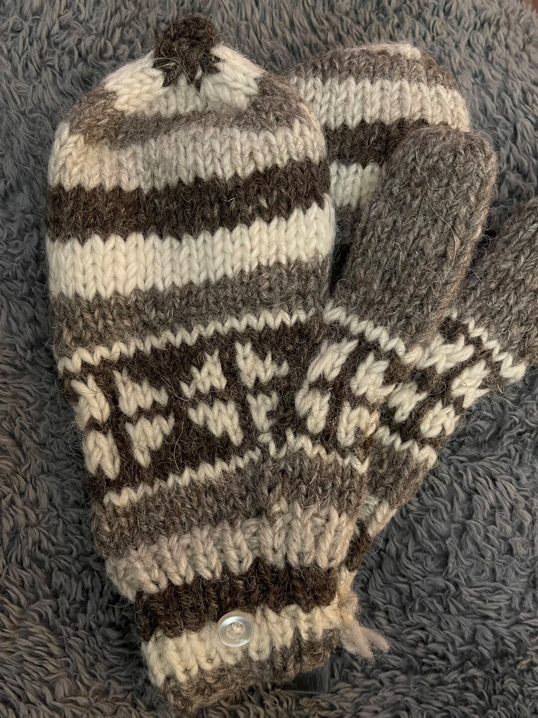 Mittens Convertible Gloves Flip Top Mittens. Texting Mittens. Wool ...