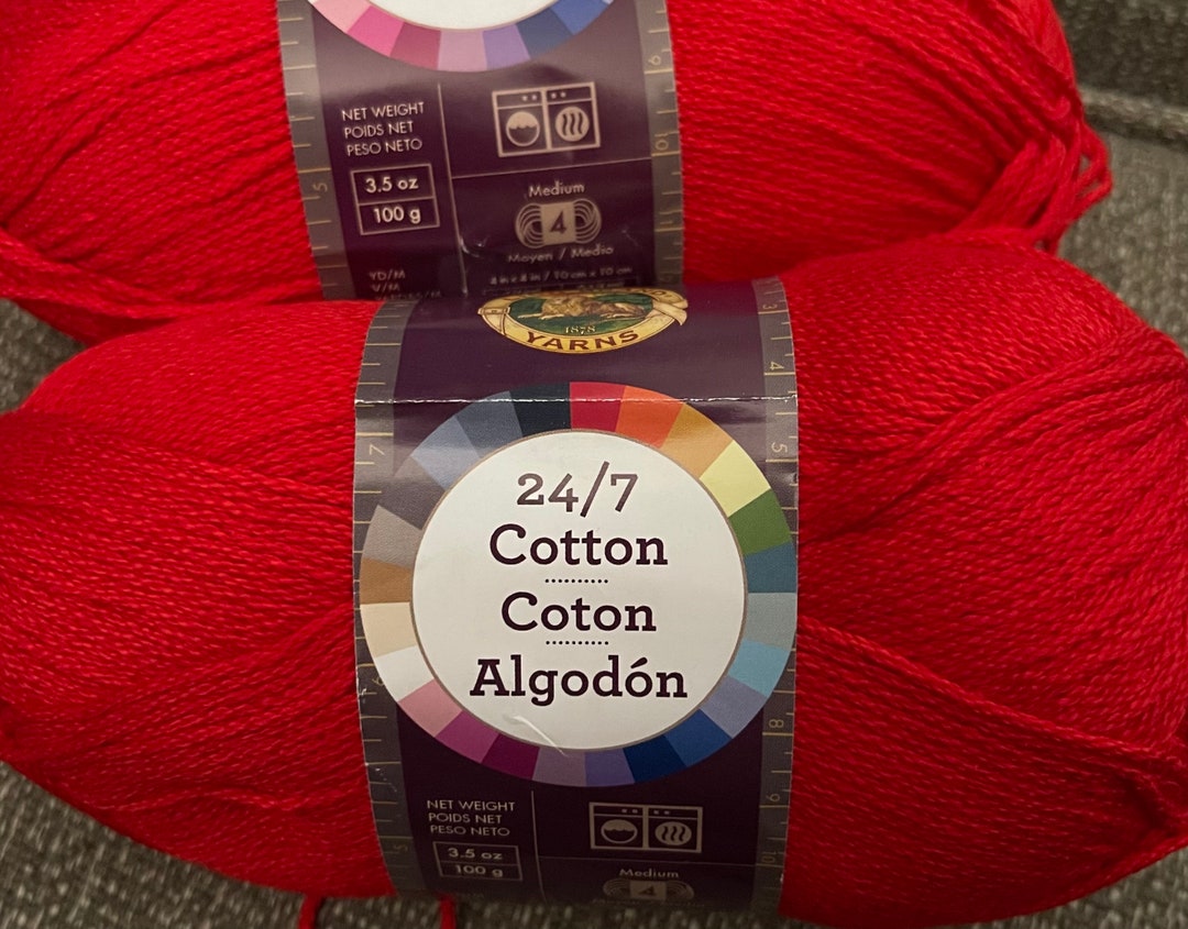 2 Pack Lion Brand 24 7 Yarn in Red Listing is for 2 Skeins Pictured ...