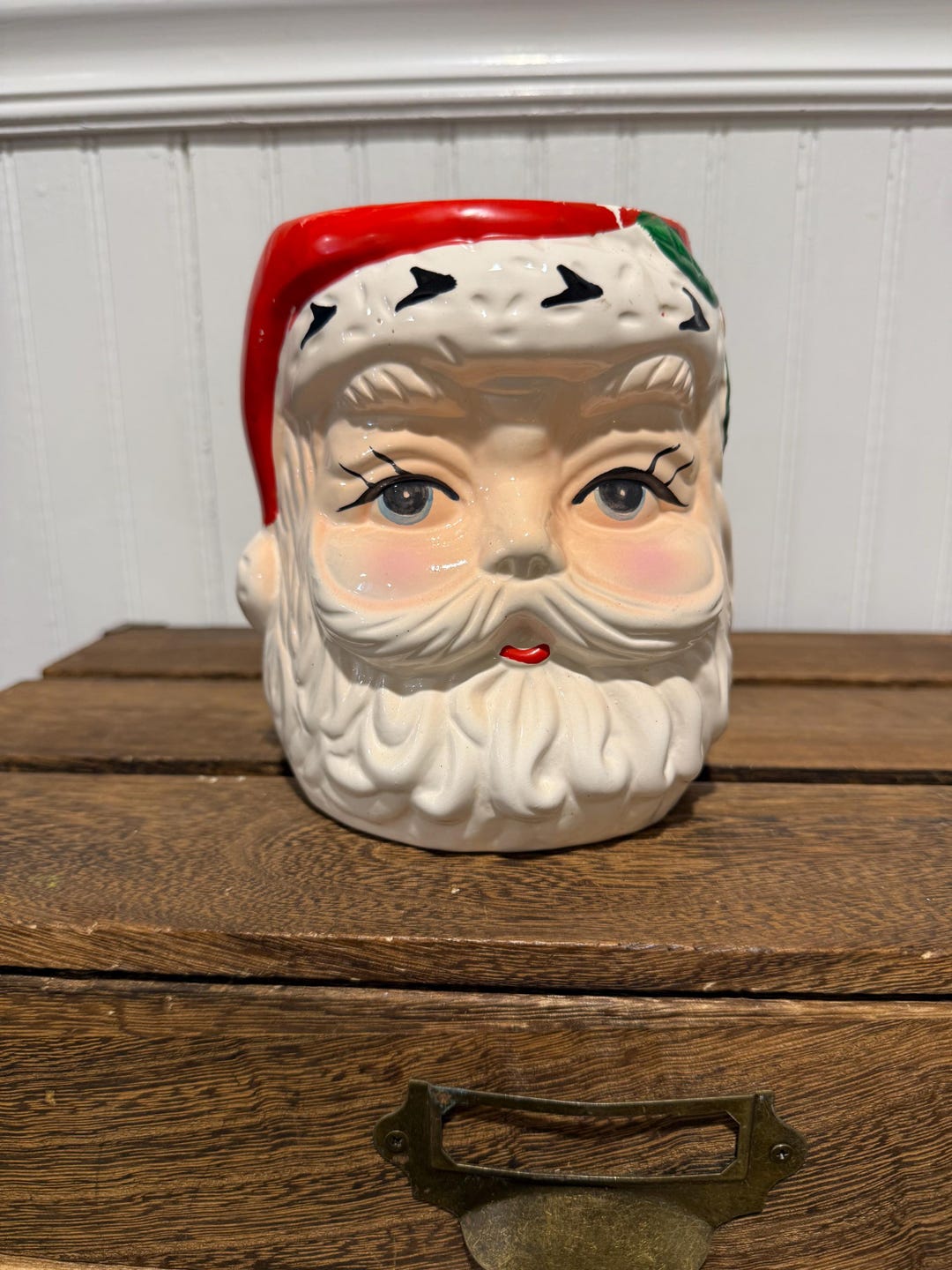 Vintage Christmas Santa Head Planter - Etsy