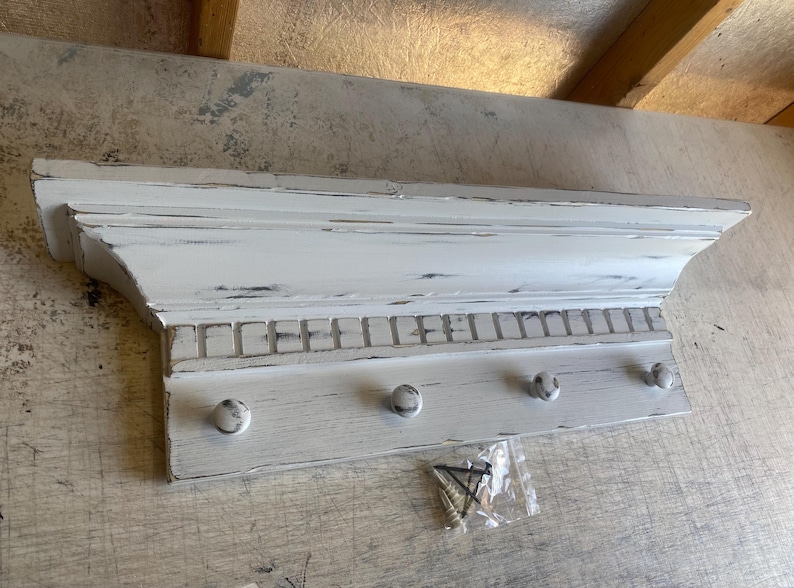 The Wilmington - Distressed Country Farmhouse Shelf or Mantel With ...