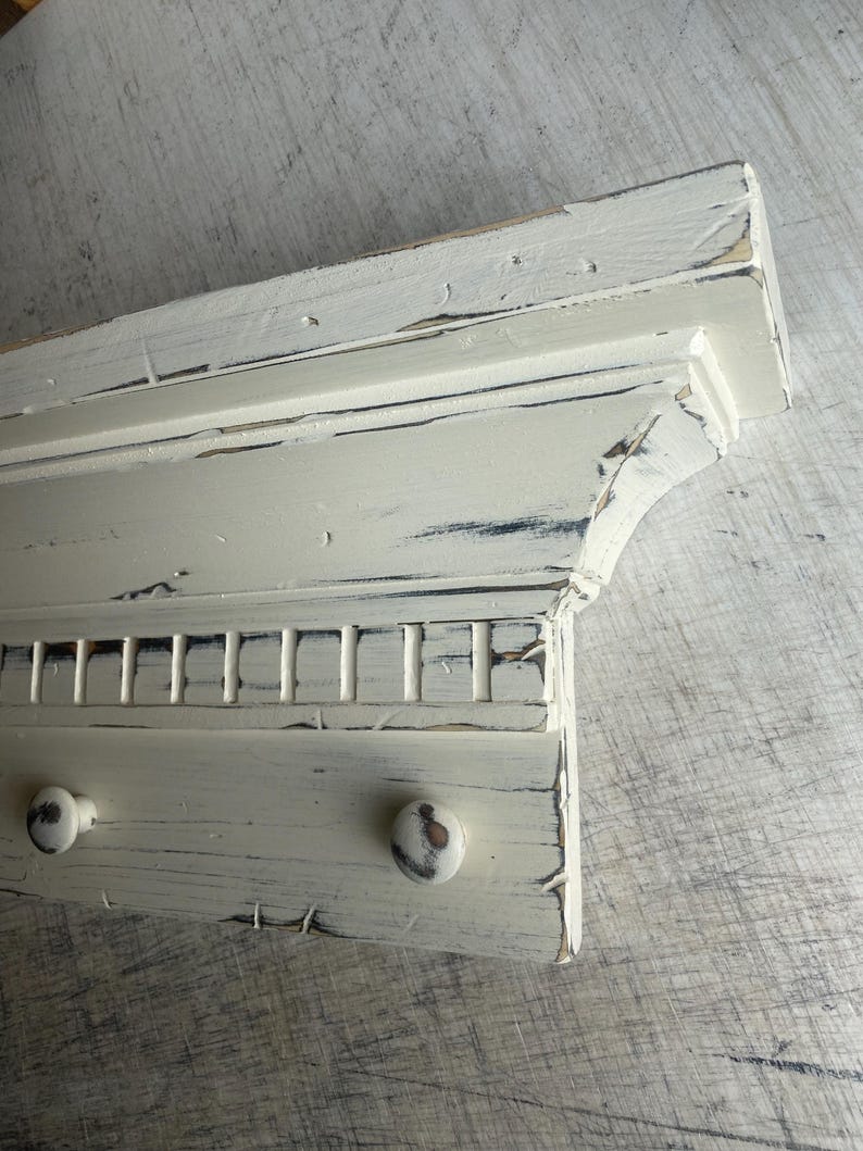 The Wilmington - Distressed Country Farmhouse Shelf or Mantel With ...