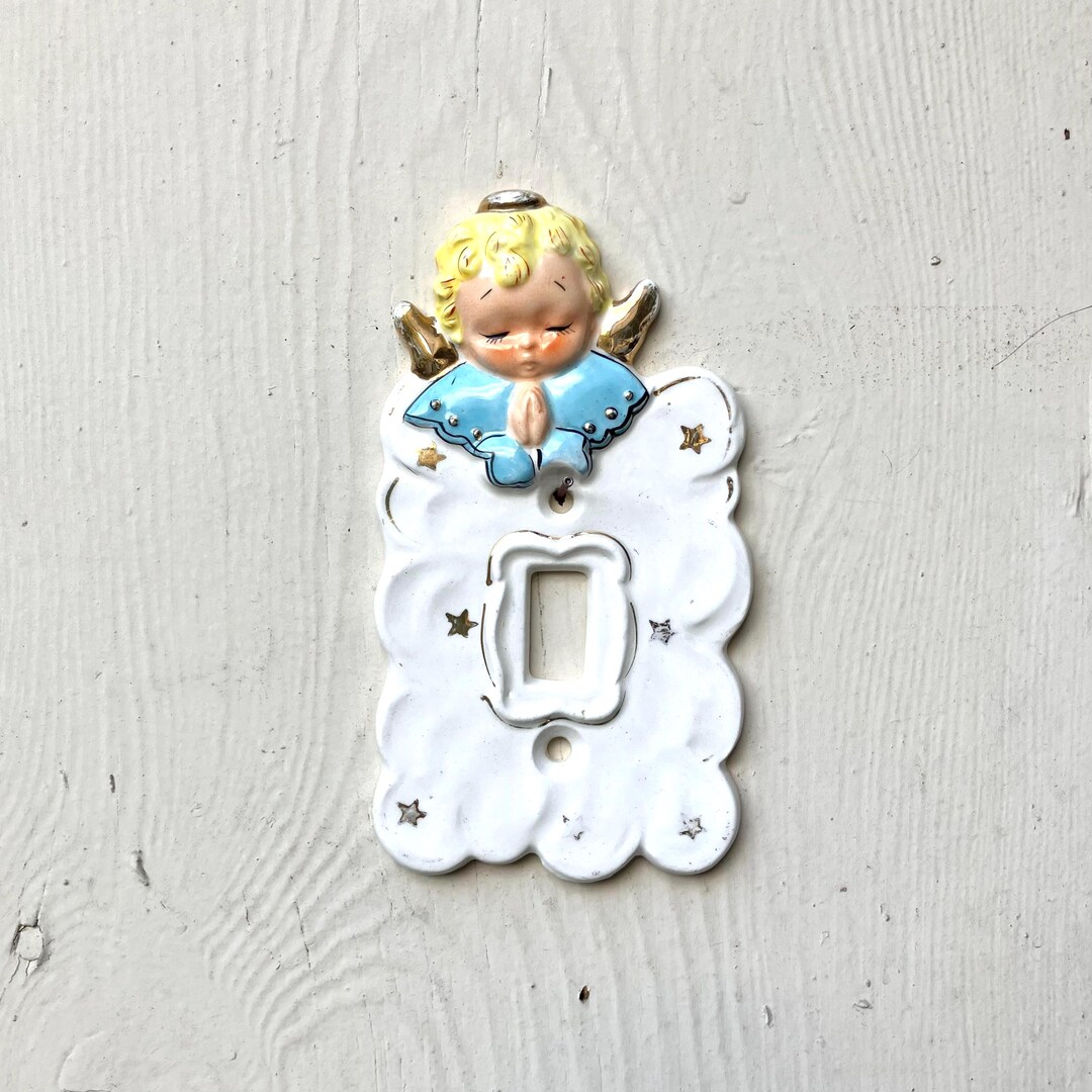 Vintage Angel Light Switch Plate - Blonde Haired - Praying - Originals ...