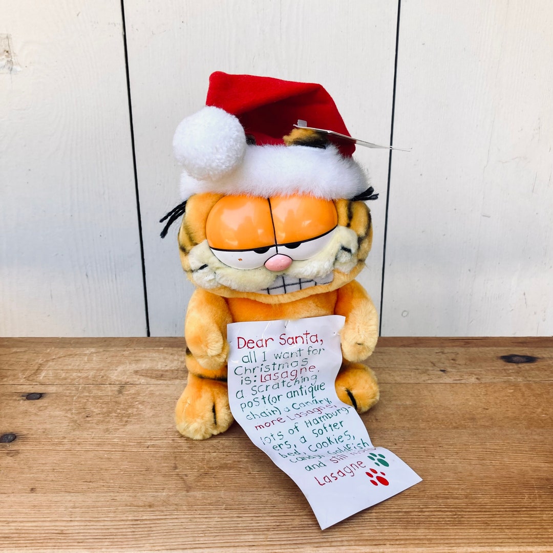 Vintage Garfield Santa Wish List Christmas Santa Garfield original Tag ...