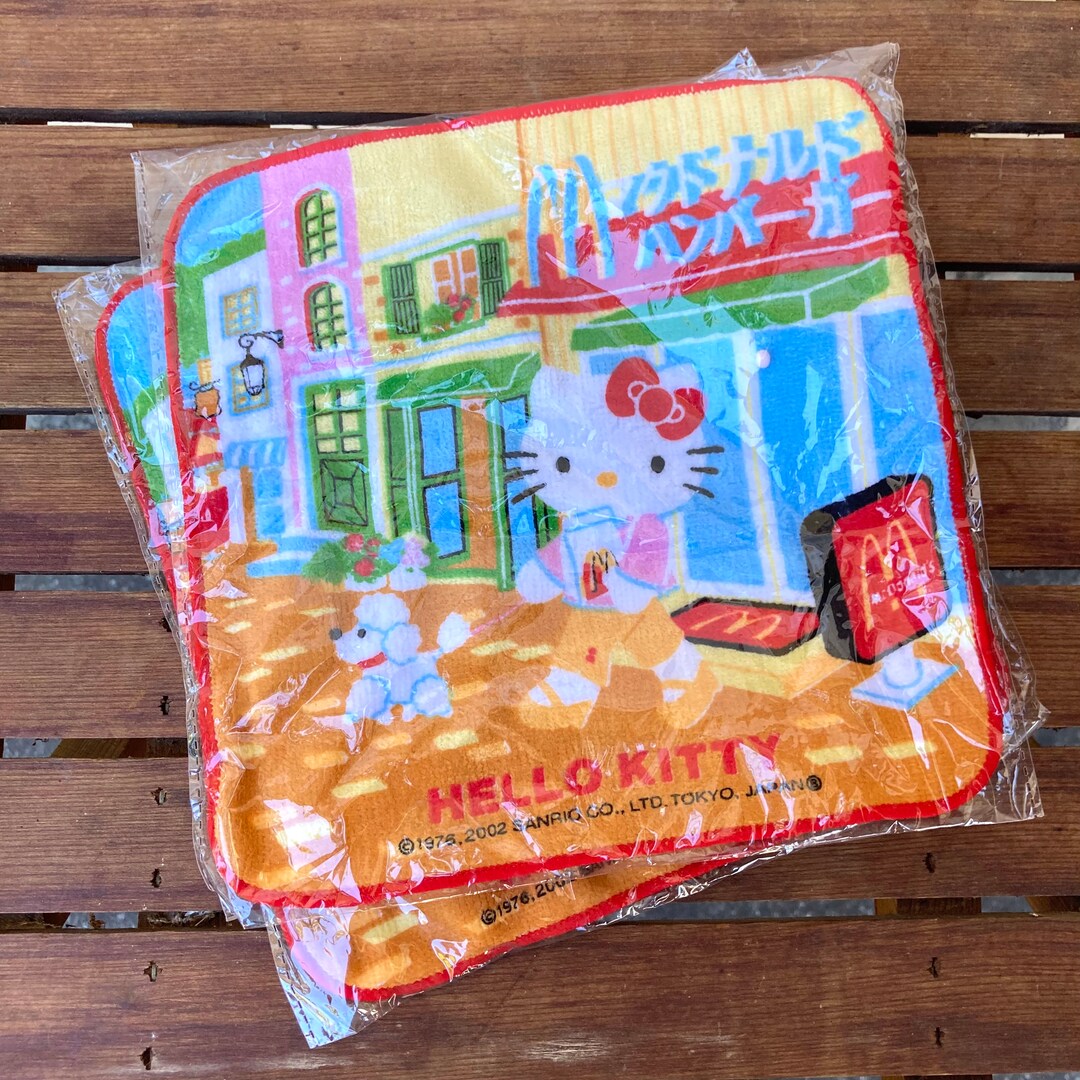 Vintage Hello Kitty Washcloth Sanrio Mcdonalds 2002 Tokyo Japan Poodle ...
