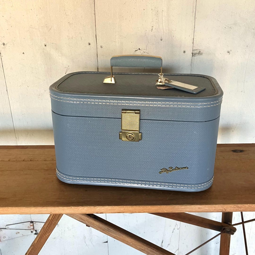 Vintage Blue Train Case - Lady Baltimore - Blue - Makeup Case ...