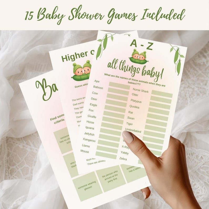 Two Peas in a Pod Baby Shower Bundle, Editable Canva Party Package ...