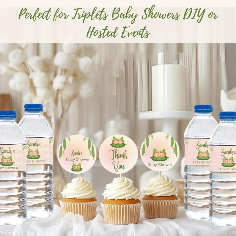 Two Peas in a Pod Baby Shower Bundle, Editable Canva Party Package ...