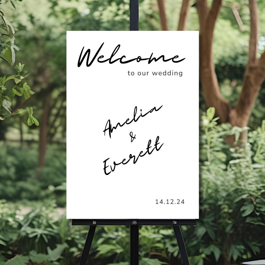 Minimalist Modern Welcome Sign Template, Modern Editable Welcome Sign ...