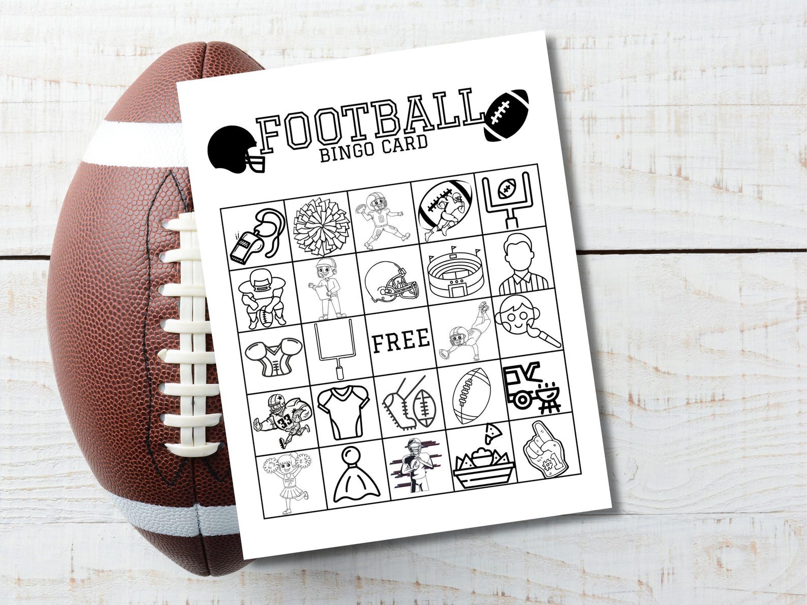 Color & Play Football Bingo Game - Printable DIY Activity With ...