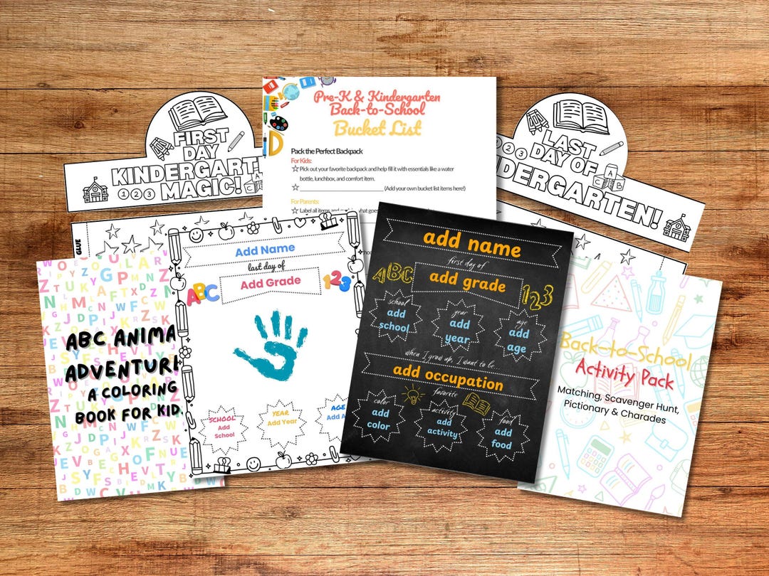 Ultimate Kindergarten Keepsake and Activity Bundle | Customizable Signs ...