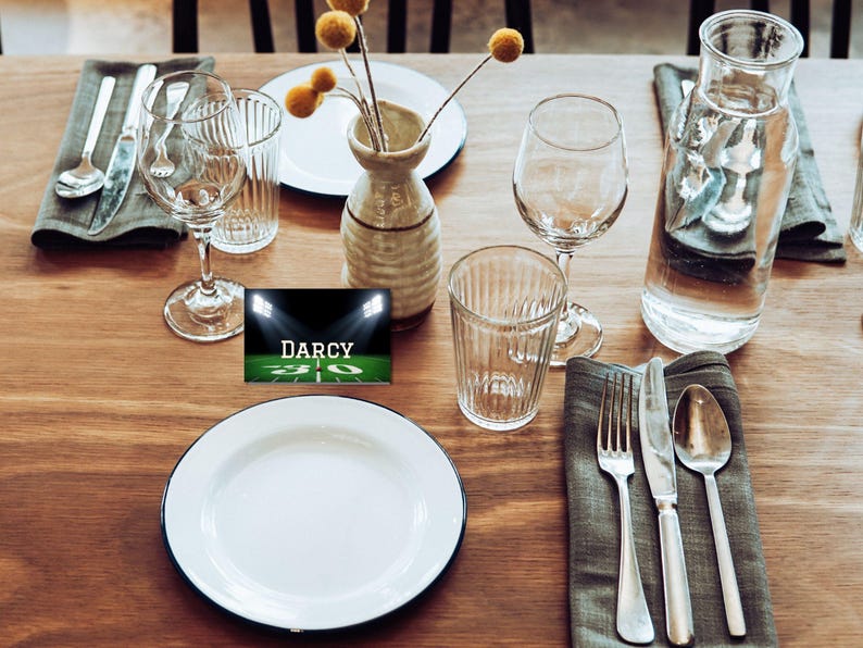 Editable Football Place Cards Template - Customizable Name Cards for ...