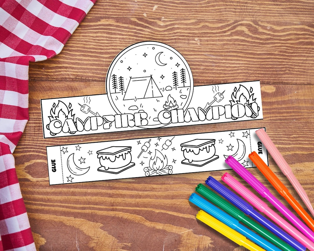 Campfire Champion Printable Crown - Summer Camp Activity for Kids - DIY ...