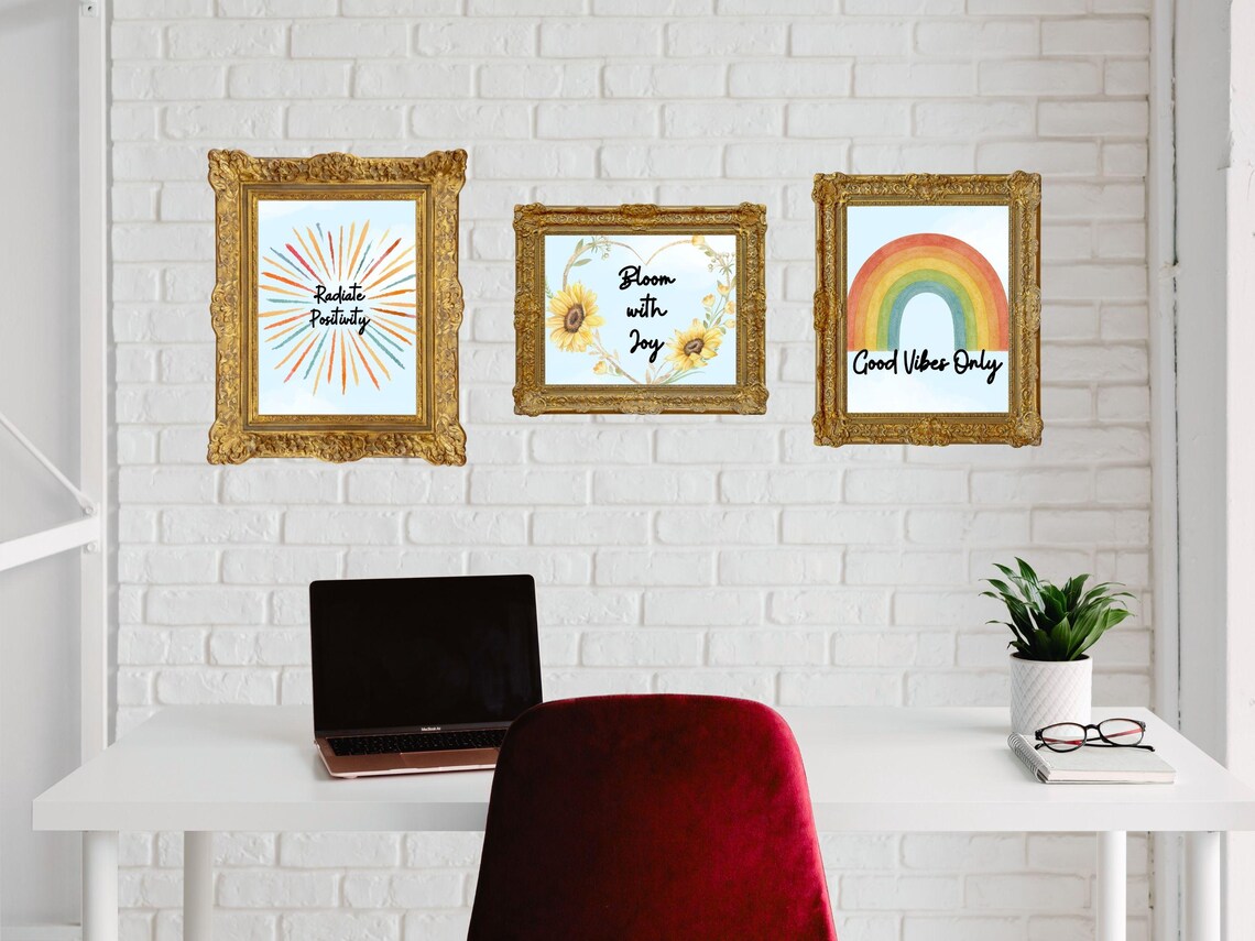 Radiate Positivity Wall Art Bundle – Sunburst, Good Vibes Only, and ...