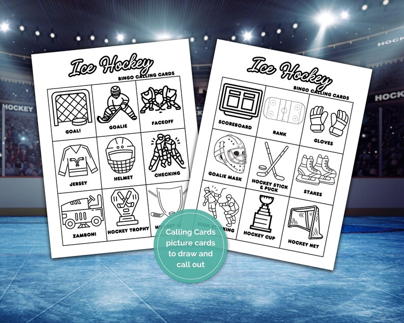 Color and Play Ice Hockey Bingo Game - Printable & Colorable Fun for ...