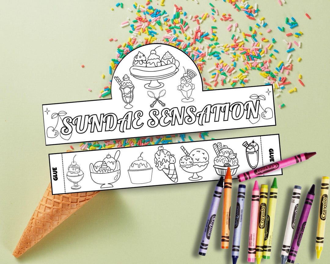 Ice Cream Crown - Sundae Sensation Design Party Accessory for Kids ...