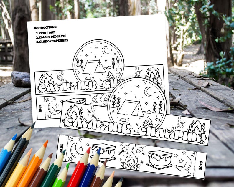 Campfire Champion Printable Crown - Summer Camp Activity for Kids - DIY ...