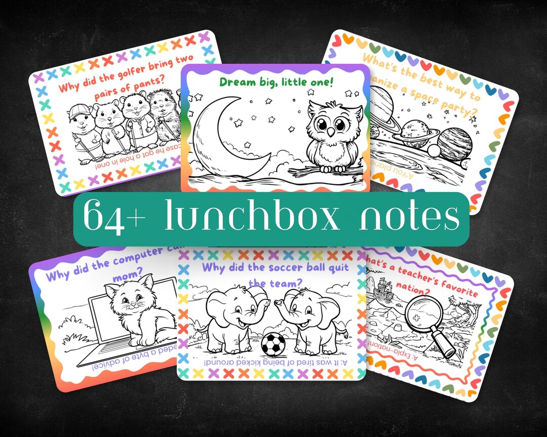 Editable Spring Lunchbox Notes - Kids' Colorable Jokes & Motivational ...