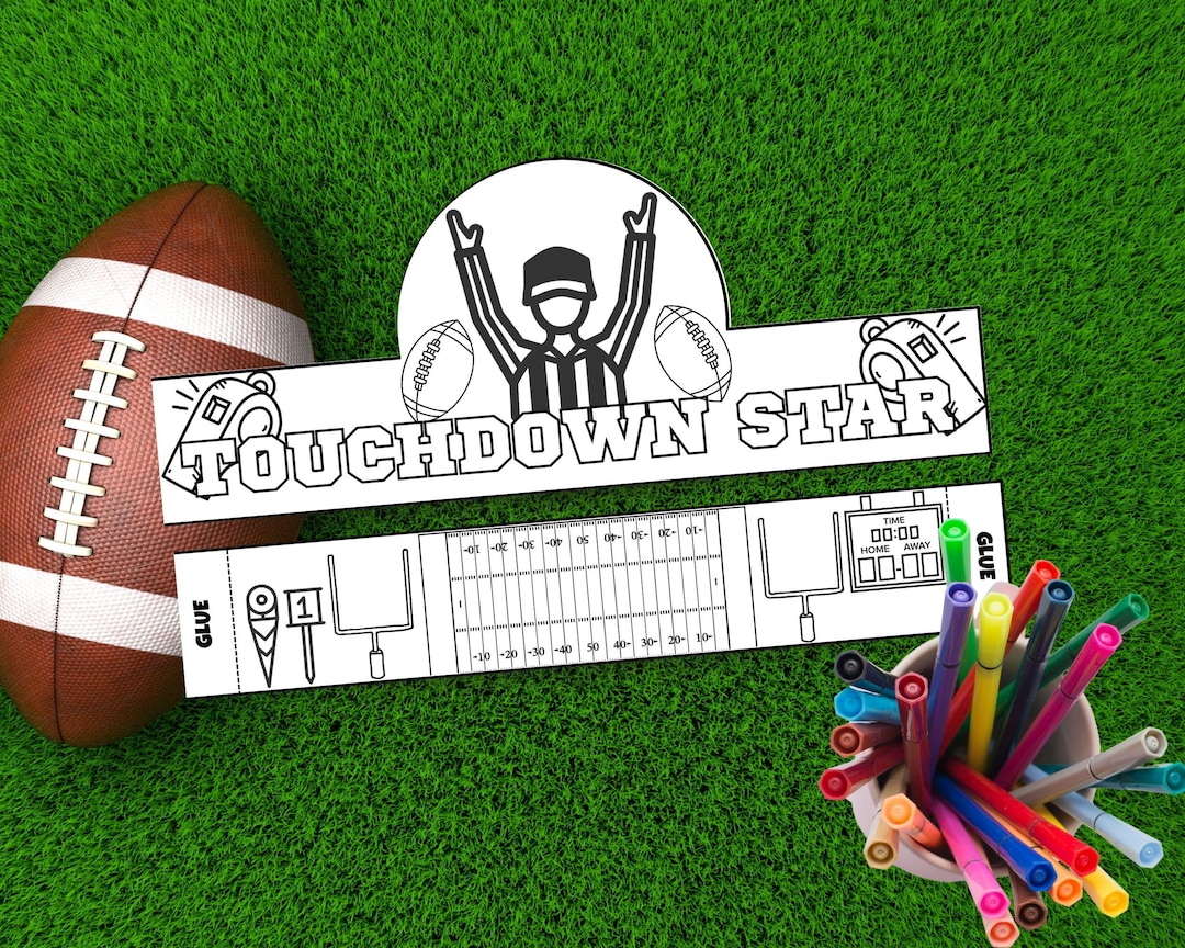 Printable Football Crown - Touchdown Star Design - Game Day Coloring ...