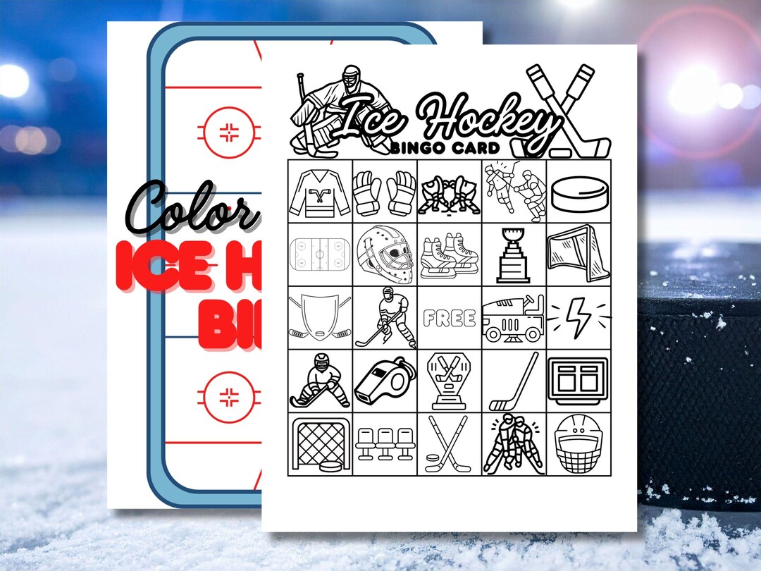 Color and Play Ice Hockey Bingo Game - Printable & Colorable Fun for ...