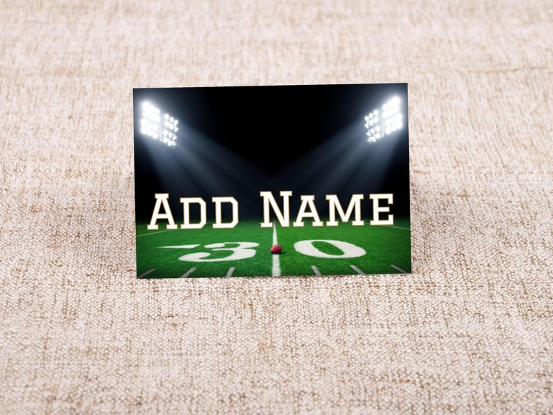 Editable Football Place Cards Template - Customizable Name Cards for ...