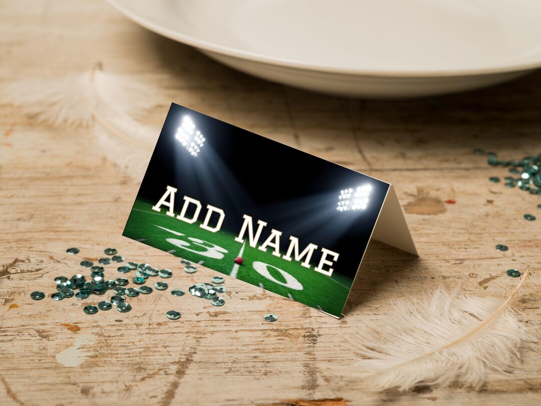 Editable Football Place Cards Template - Customizable Name Cards for ...