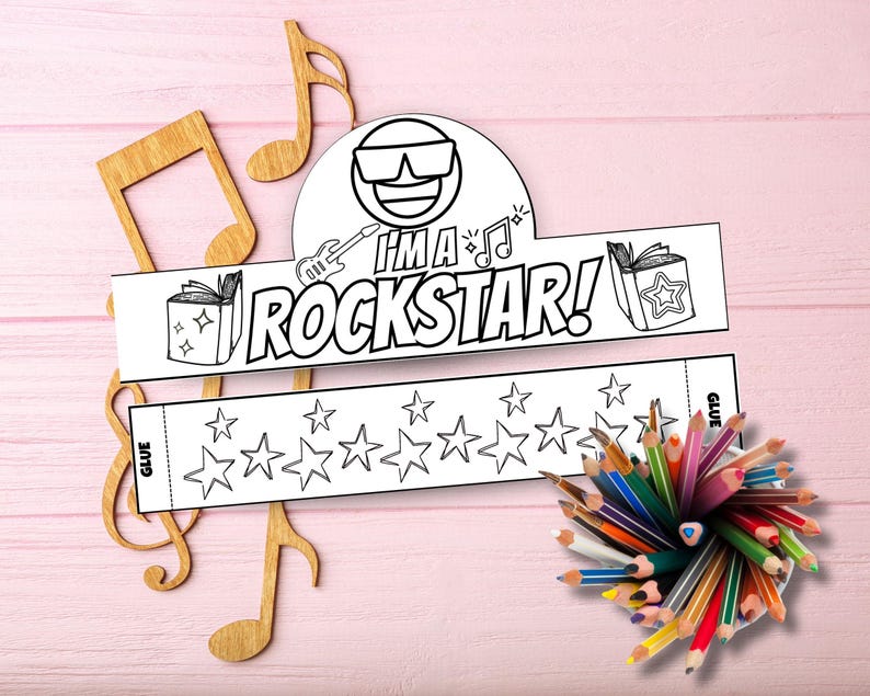 I'm a Rockstar Crown - Printable and Colorable Classroom Reward for ...