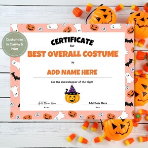 Halloween Costume Awards Bundle - 20 Printable & Customizable ...