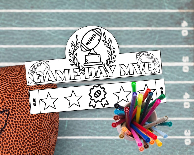 Printable Football Crown for Kids - Game Day MVP Coloring Activity ...