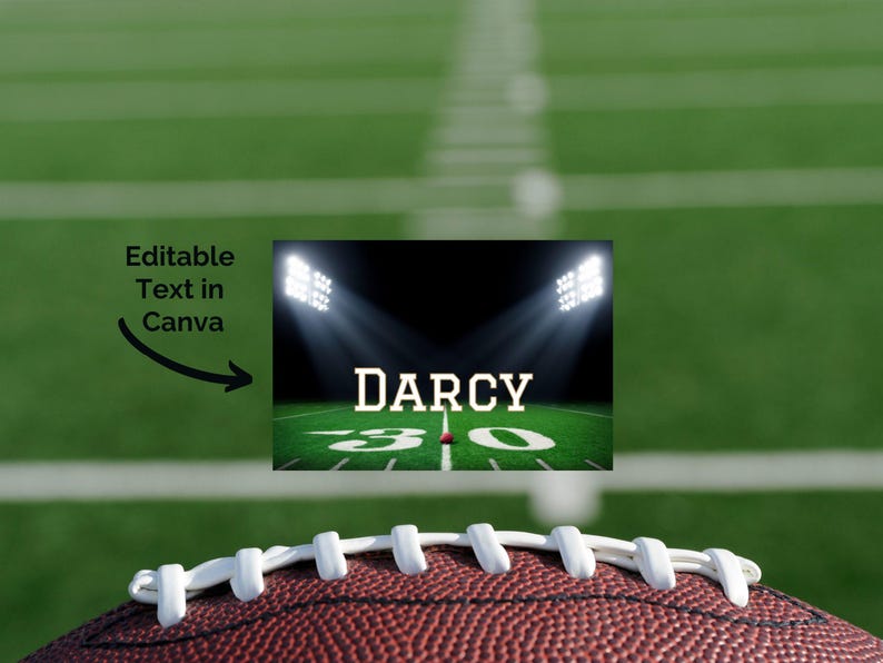 Editable Football Place Cards Template - Customizable Name Cards for ...
