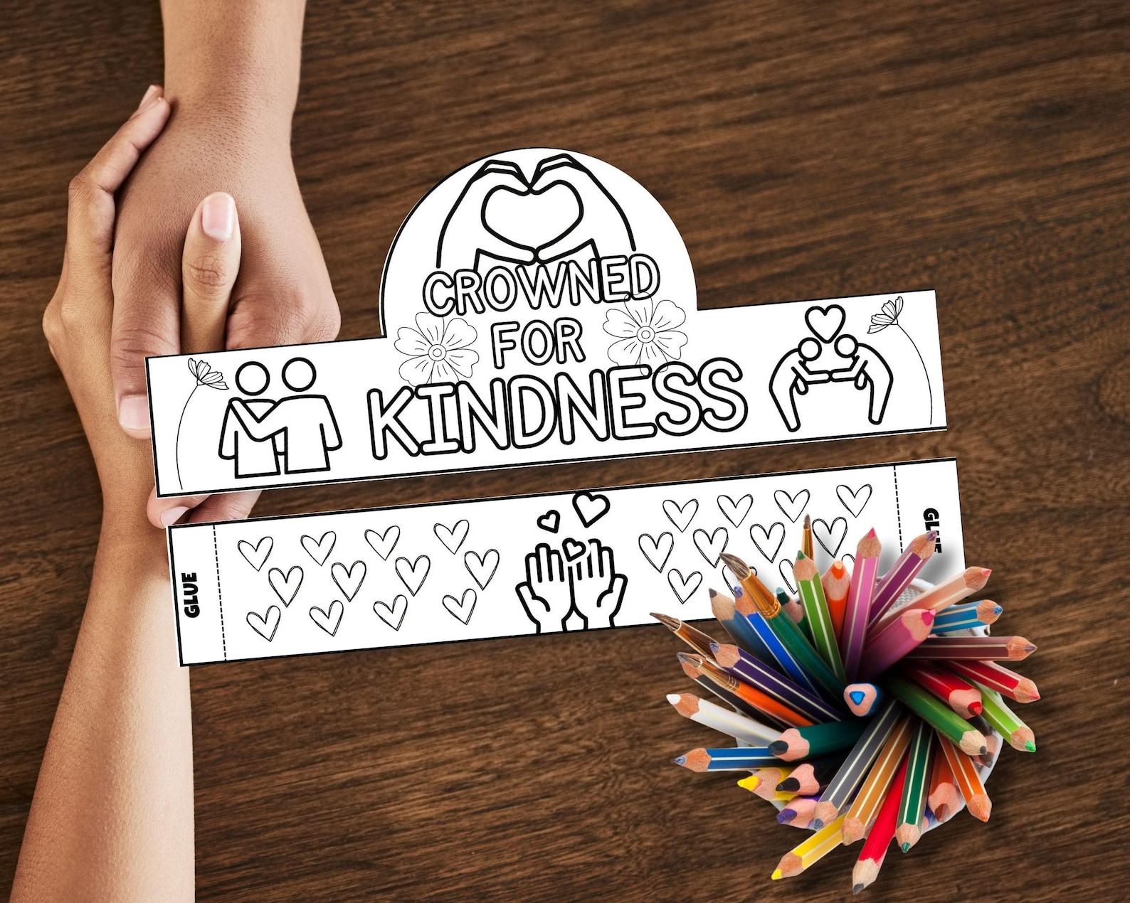 Crowned for Kindness Printable Craft - DIY Coloring Crown for Kids ...