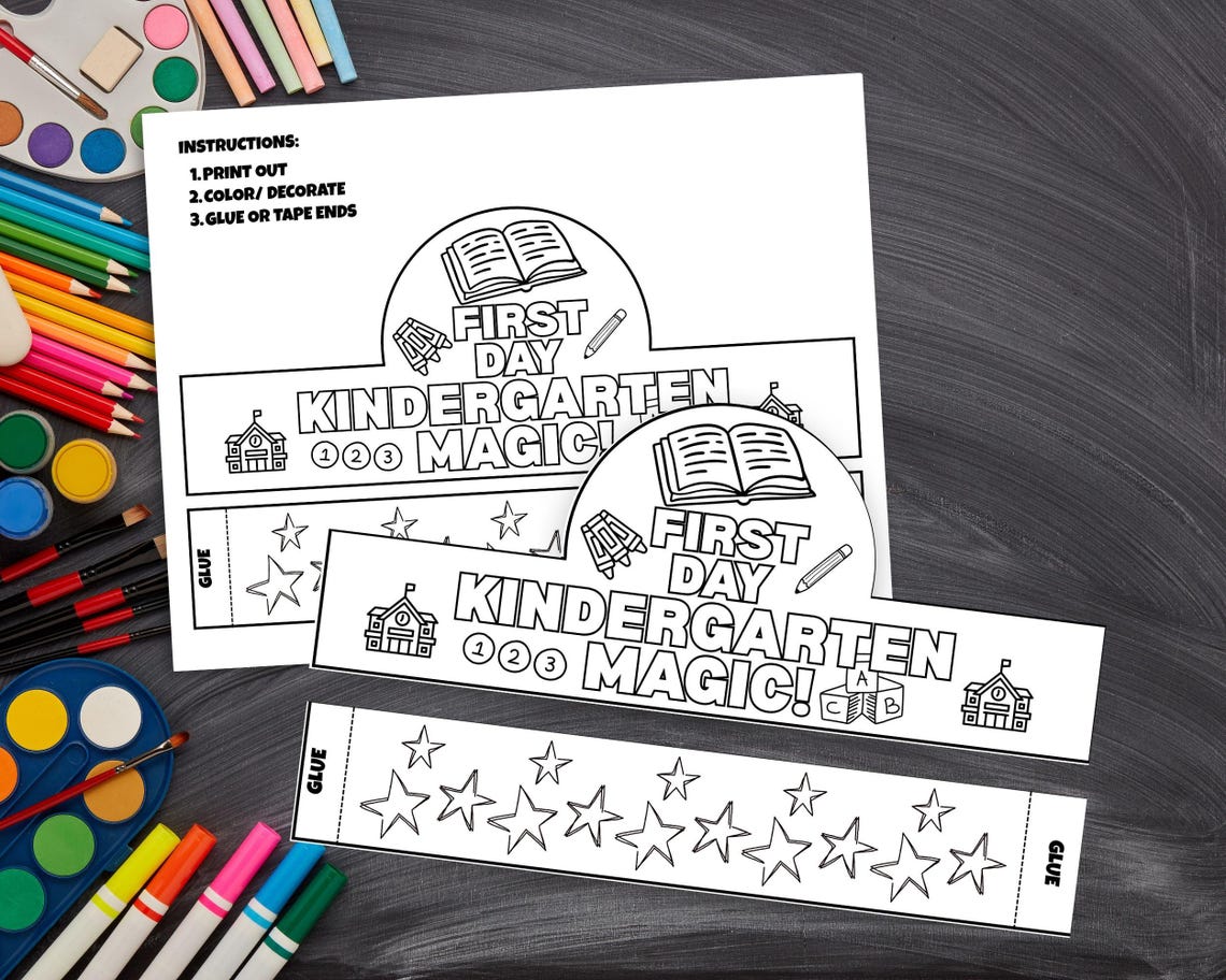 First Day of Kindergarten Magic Printable Crown | Back to School Hat ...