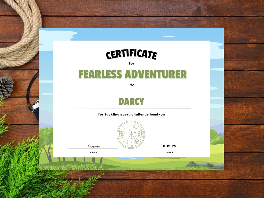 Editable Camp Certificates - Fun Customizable Printable Awards for Kids ...
