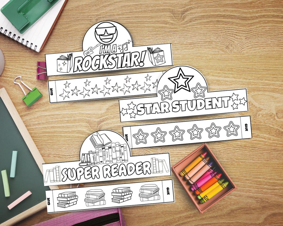 Printable School Crowns - Star Student, Super Reader, Rockstar - Fun ...