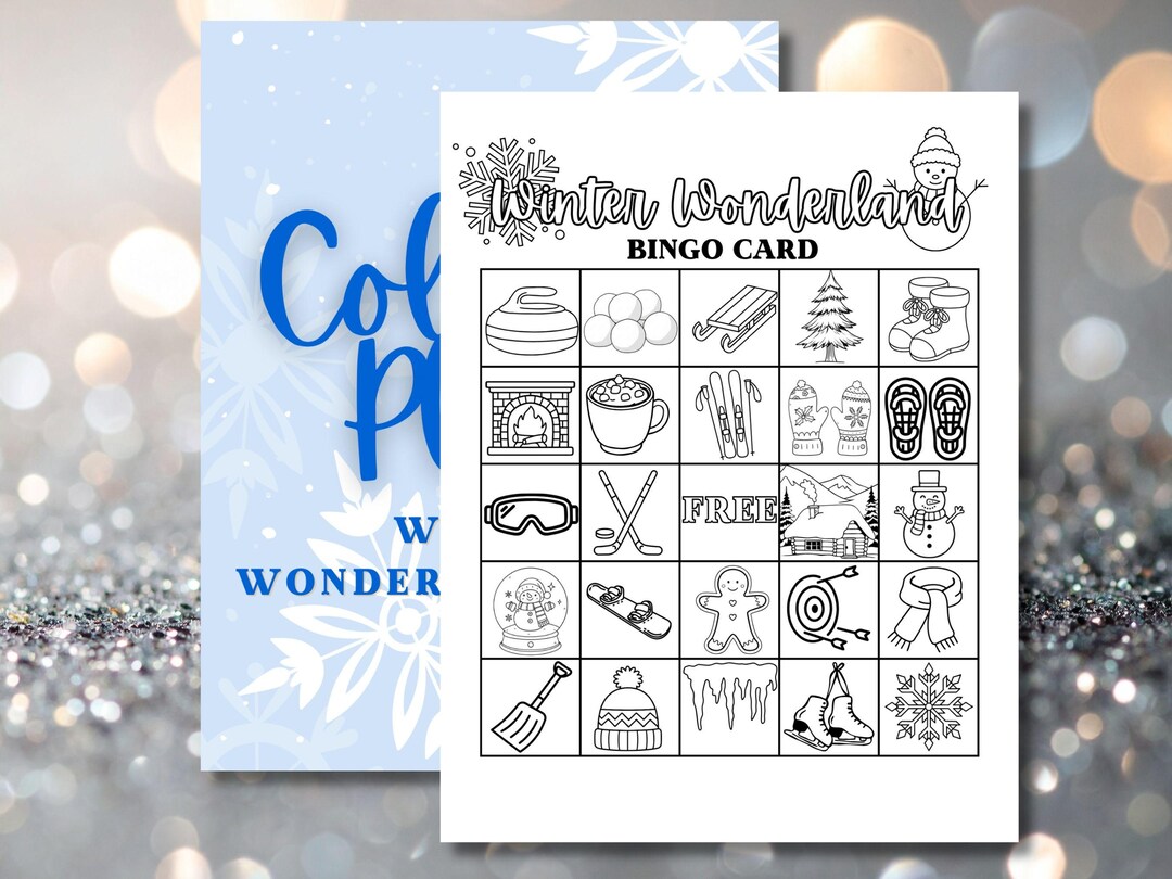Winter Wonderland Bingo Game - Winter Colorable Activity for Kids and ...