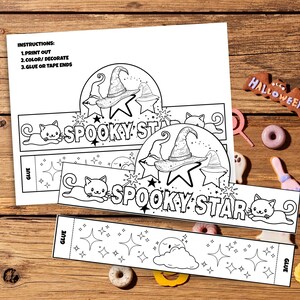 Spooky Star Halloween Printable Crown for Kids - DIY Color and Decorate ...