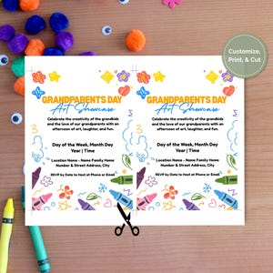 Grandparents Day Invitation: Editable Art Showcase (editable in Canva ...