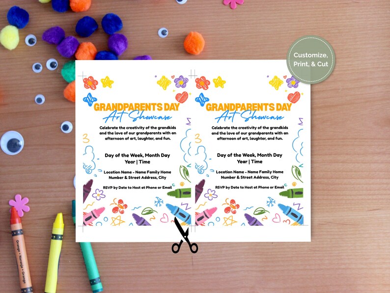 Grandparents Day Invitation: Editable Art Showcase (editable in Canva ...