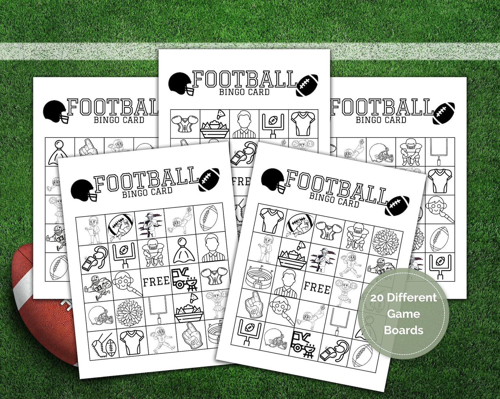 Color & Play Football Bingo Game - Printable DIY Activity With ...