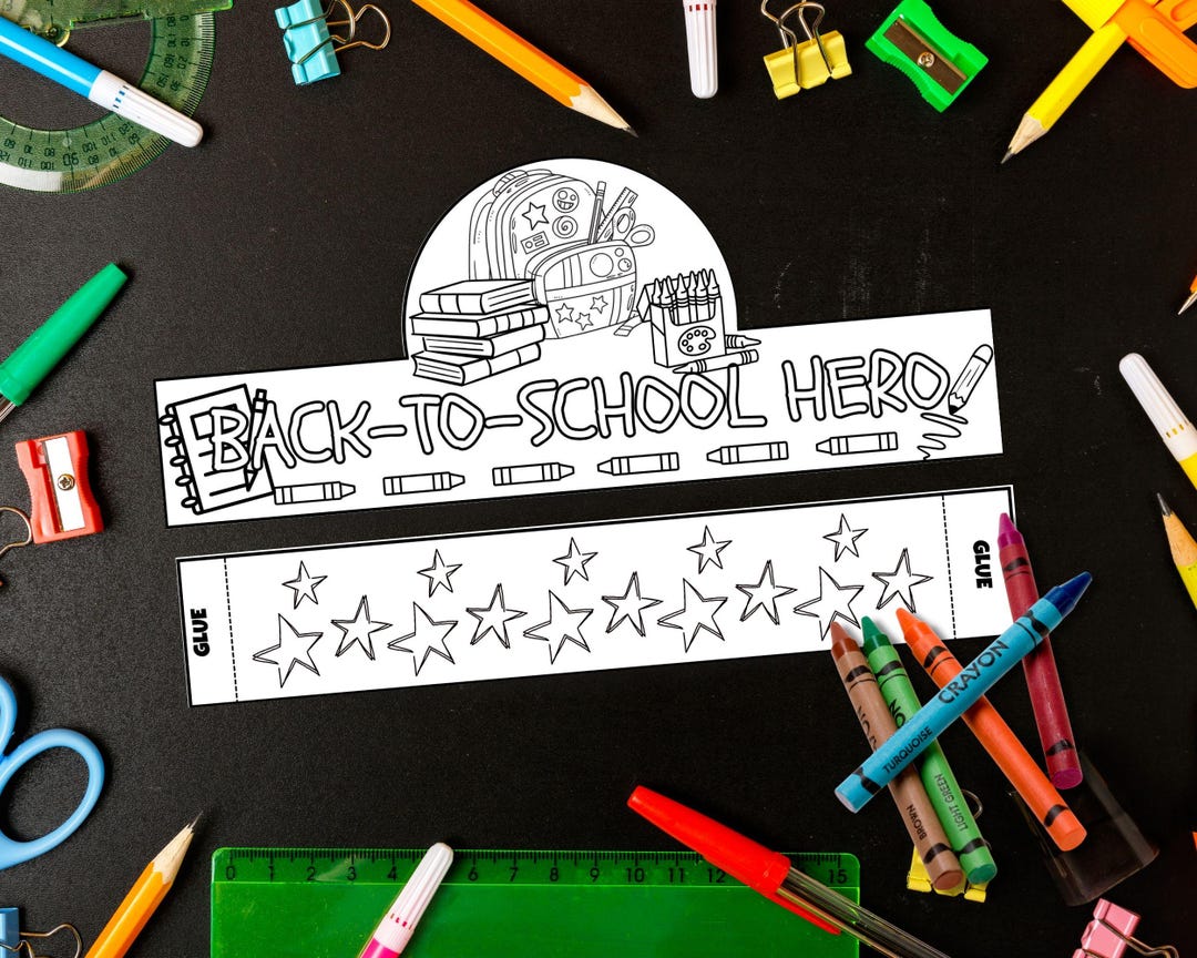 Back-to-school Hero Printable Crown - DIY Coloring Craft for Kids - Fun ...