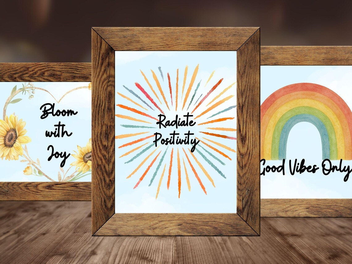 Radiate Positivity Wall Art Bundle – Sunburst, Good Vibes Only, and ...