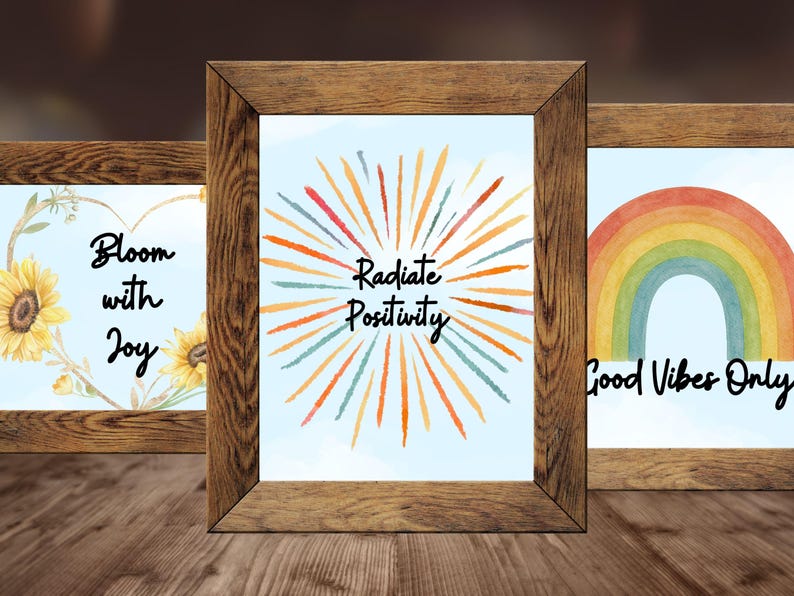 Radiate Positivity Wall Art Bundle – Sunburst, Good Vibes Only, and ...