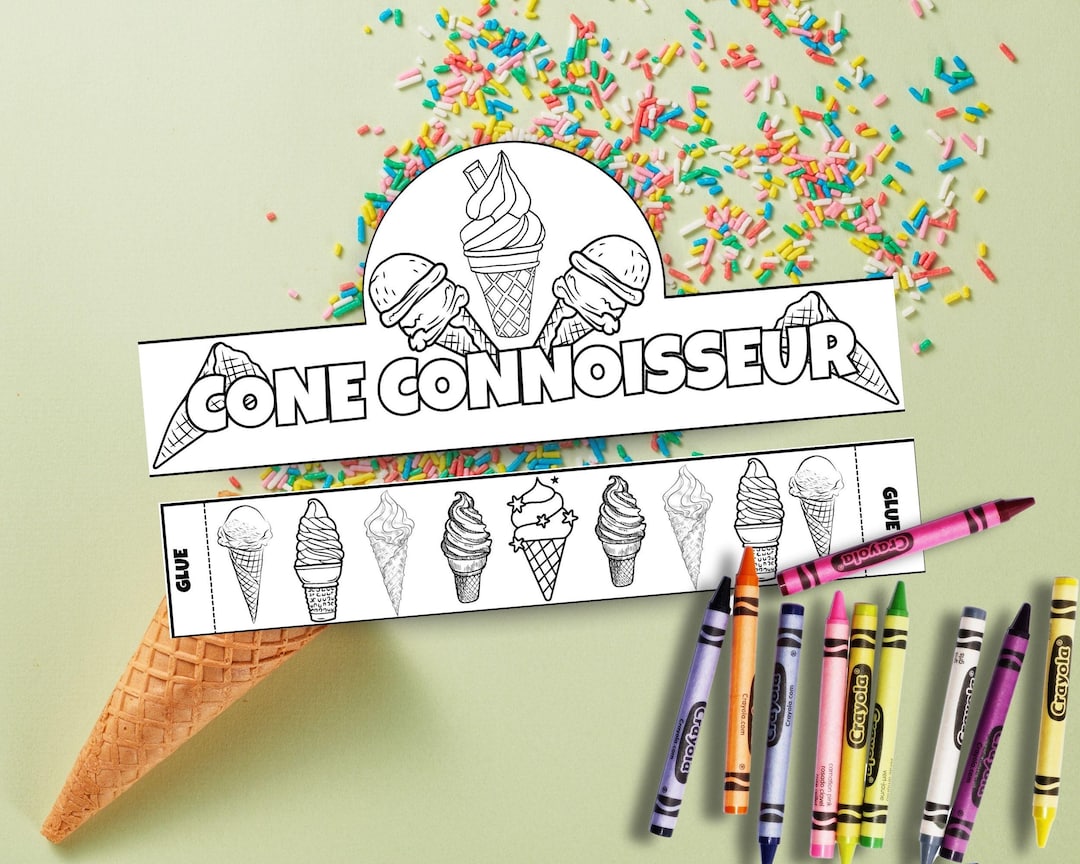 Ice Cream Crown - Cone Connoisseur Design Party Accessory for Kids ...