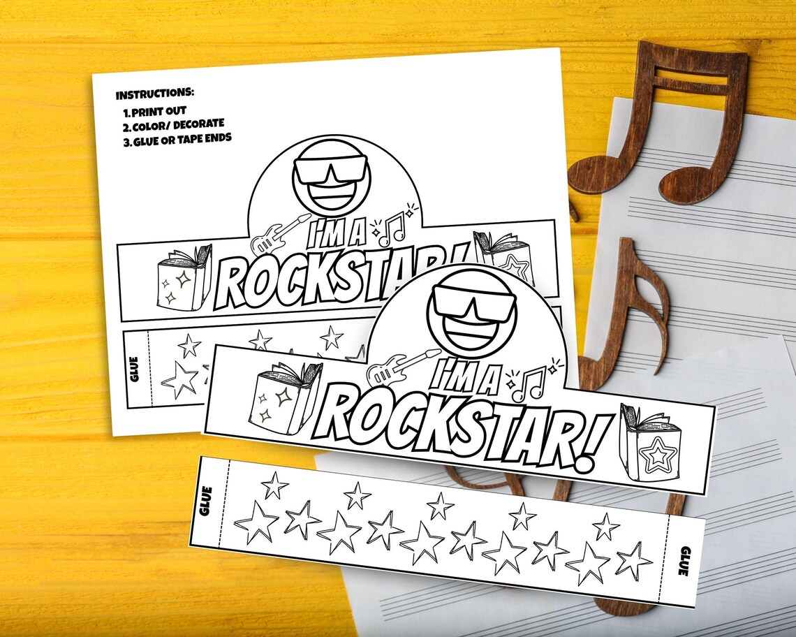 I'm a Rockstar Crown - Printable and Colorable Classroom Reward for ...