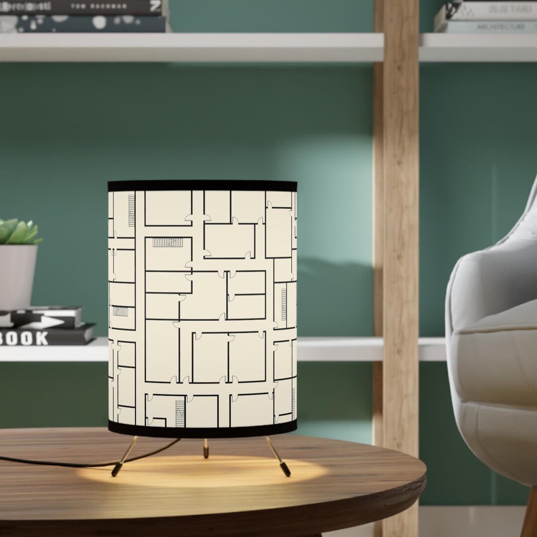 Modern Floorplan Print Lamp, Architectural Floorplan Design, Tripod ...